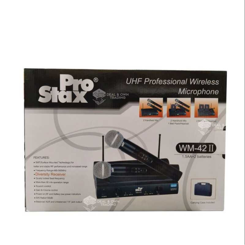 Prostax Wm-42Ii UHF Wireless Microphone System 71A | Shopee Philippines