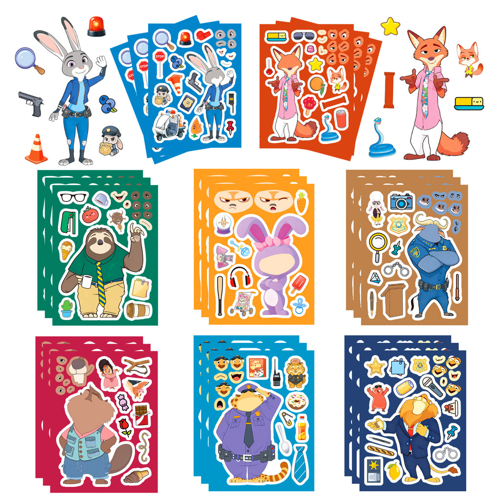 8 Pieces/set of 2025 Disney Cartoon Zootopia 2 Face Changing Series Fun ...