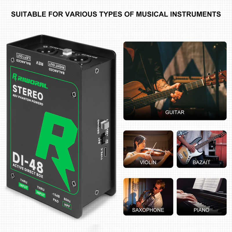 Direct Box With Dual 1/4” High-Impedance Stereo Inputs Di Boxes Support ...