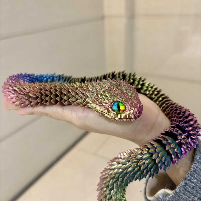 16A Action Figure 3D Printed Snake Articulated Bush Viper Toy-Dragon ...