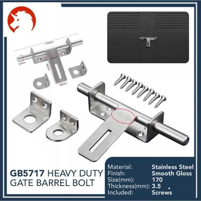 Stainless Steel Door Latch Bolt Gate Barrel Bolts Anti-Theft Security ...