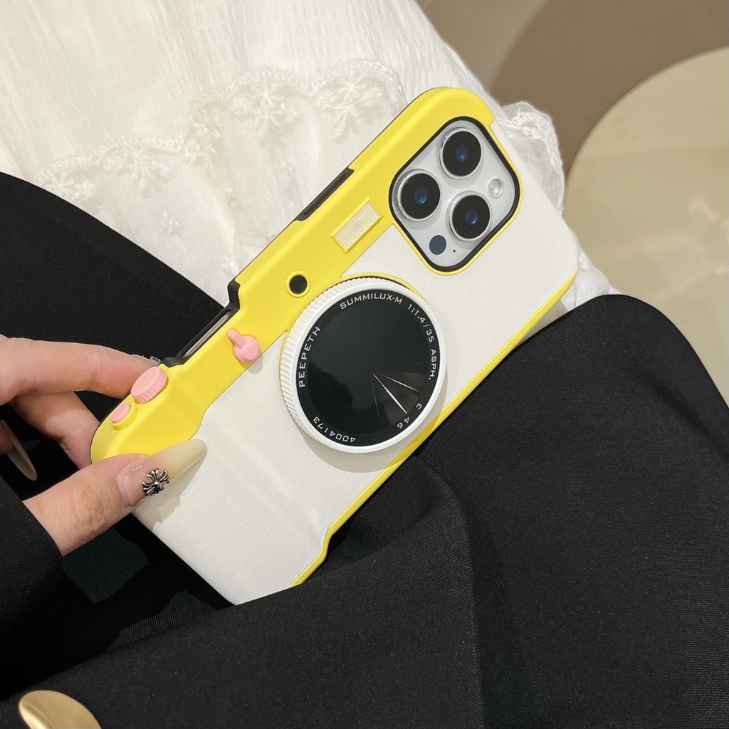 Retro Multifunctional Bluetooth Camera Phone Case For iPhone 16 15 14 ...