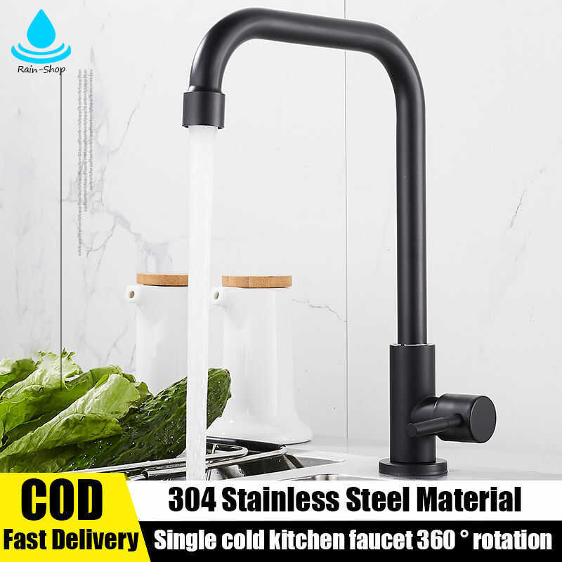 Rain 304 Stainless Steel Black 360° Rotatable Faucet For Sink Kitchen ...