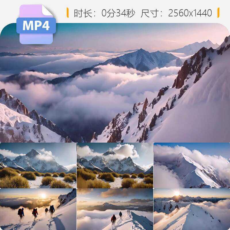 High-Definition Climbing Snow Mountain Summit Team Inspirational Annual ...