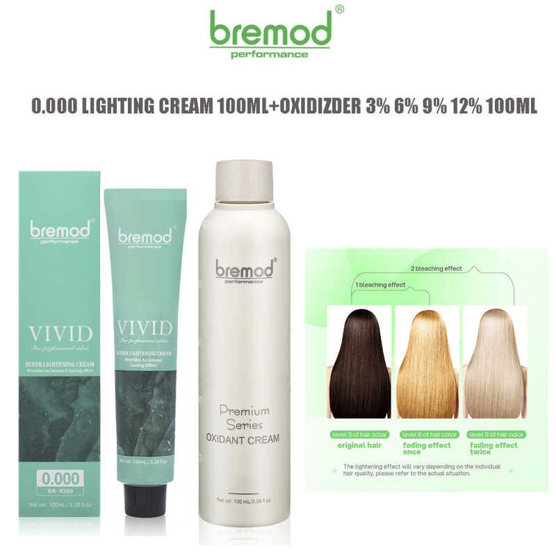 Bremod Premium Dyeing And Fading Set 0.000 Lightening Cream+Oxidizer ...