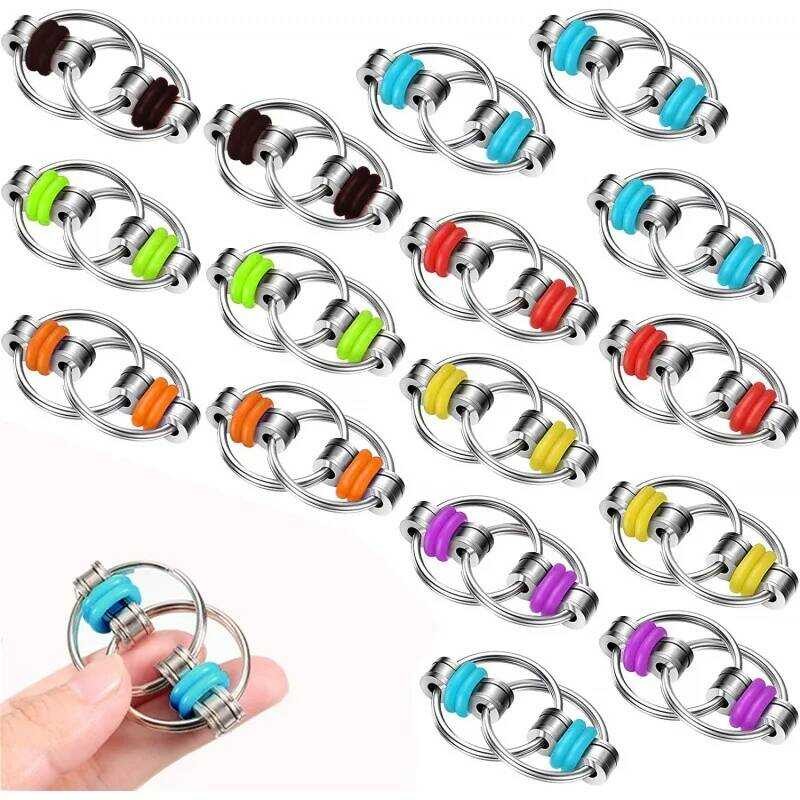 Antistress Fidget Toys Bike Ring Chain Adults Kids Relieves Stress Hand ...