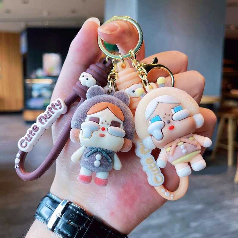 Cartoon Flocked Crying Baby Cute Silicone Doll Car Keychain Gift Bag ...