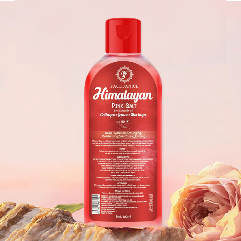 FJ 2PCS Himalayan pink salt body oil 100ML moisturizing skin 【Gift SFP ...