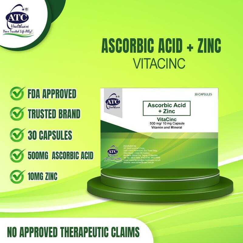 ATC Vitacinc X 30'S (Ascorbic Acid + Zinc) Healthcare Capsule ...