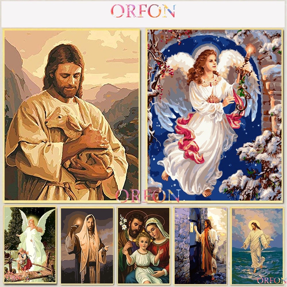 【ORFON】Paint by Numbers Religious Jesus Virgin Mary Catholicism DIY ...