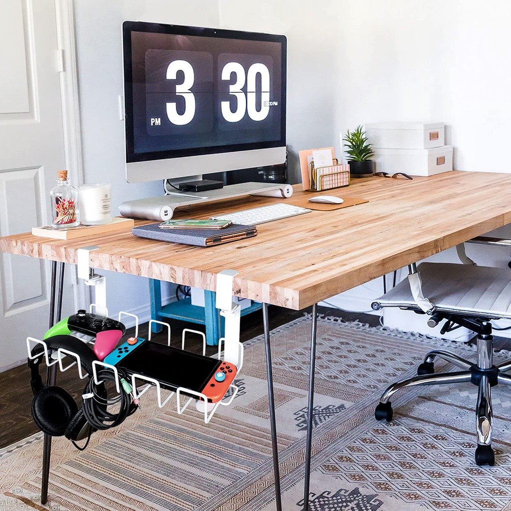 From PH Under Desk Computer Table Basket Organizer Container Cable ...