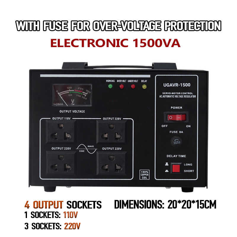 1500/1000 AVR Automatic Voltage Regulator 1500Watts Svr-1500Va Servo ...