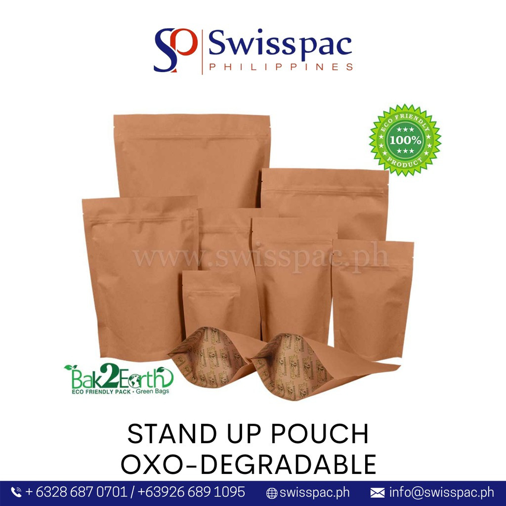 Stand Up Pouch (SUP) Oxo degradable - 50pcs by Swisspac PH | Shopee Philippines