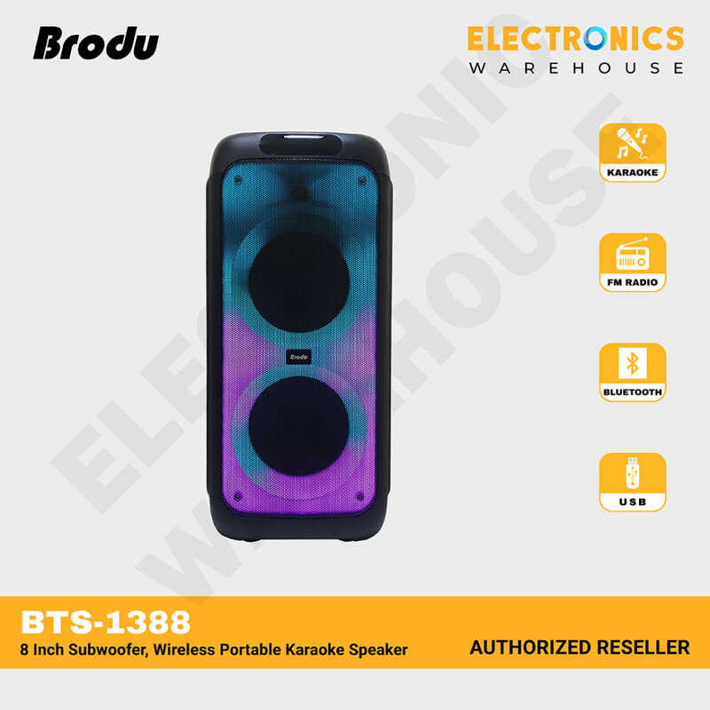 Brodu Bts-1388 8 Inch Subwoofer, Wireless Portable Party Karaoke ...