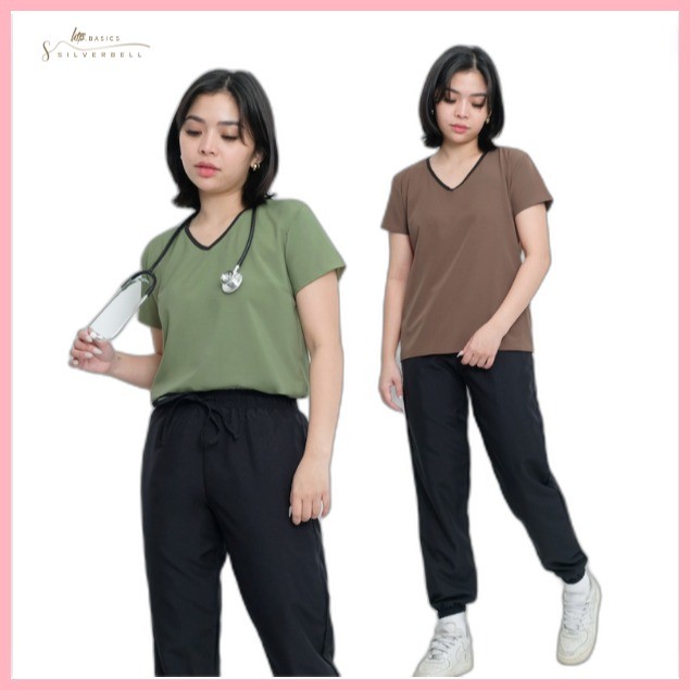 Silverbell HTP Basics Women's Unifit Scrub Suit | Black Bias Top and ...