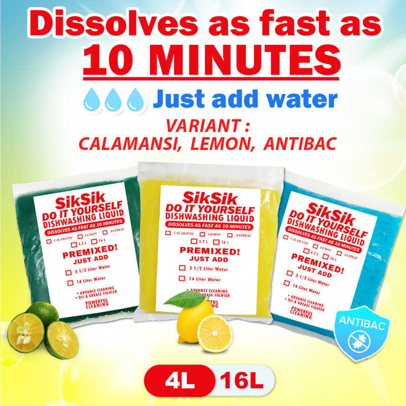 SIKSIK DIY Dishwashing Liquid Kit (2L, 4L & 16L Yield) - Easy Mix ...