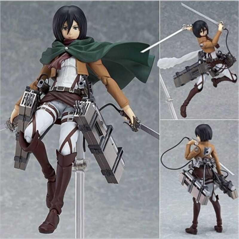Anime Attack On Titan 203 Mikasa Ackerman Figma Action 15Cm PVC Figure ...