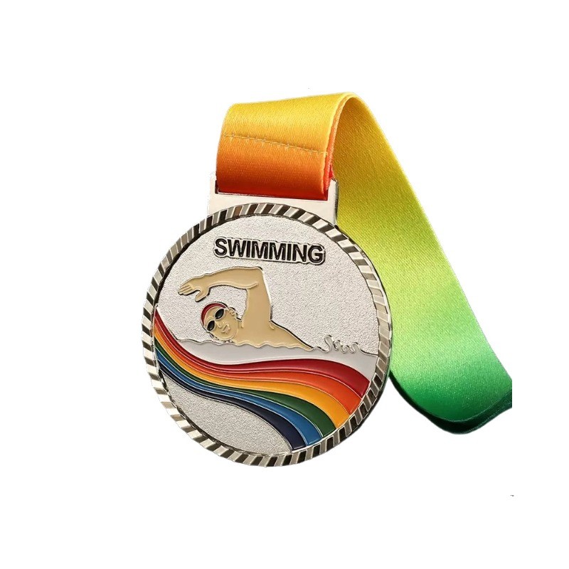 Free Ribbon, in Stock 2.75-inch Gold, Silver, and Bronze Swimming ...