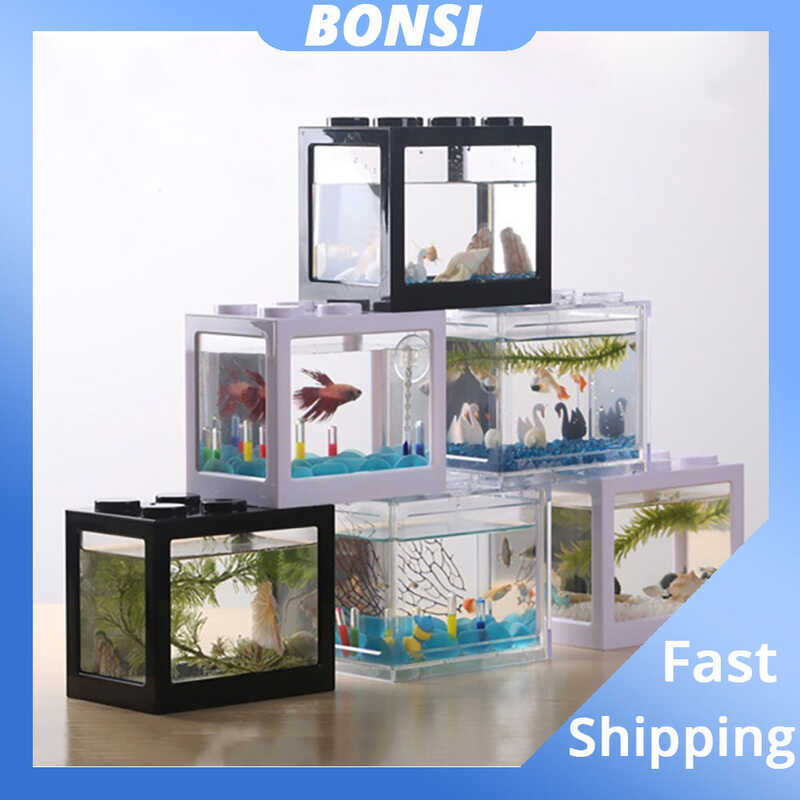 Small Betta Tank, Aquarium Kit , 3/5 Gallon Stackable Beta Tank Set ...