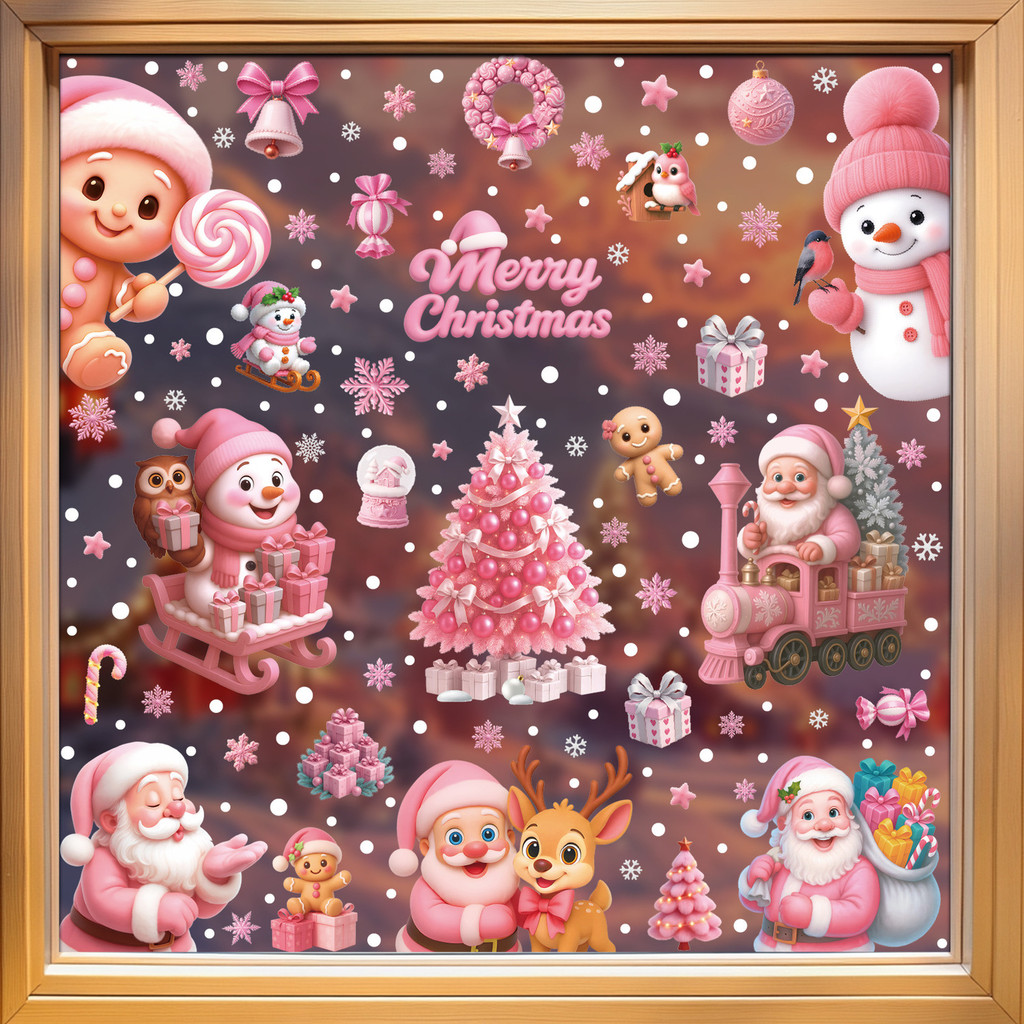 Decorative Creative Gingerbread Man Static Cling Sticker for Mall ...