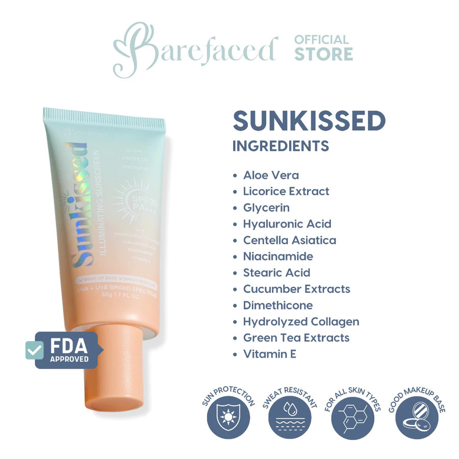 BUY1TAKE1 Barefaced Sunkissed Illuminating Sunscreen SPF50+ with ...