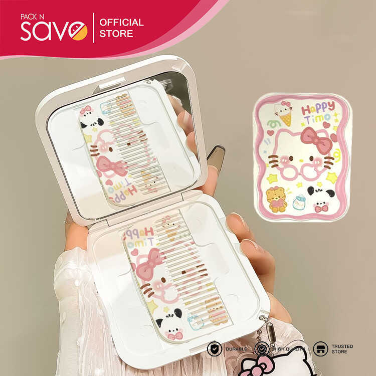 PNS Ins New Small Portable Folding Makeup Comb Set Class Pocket Mirror ...