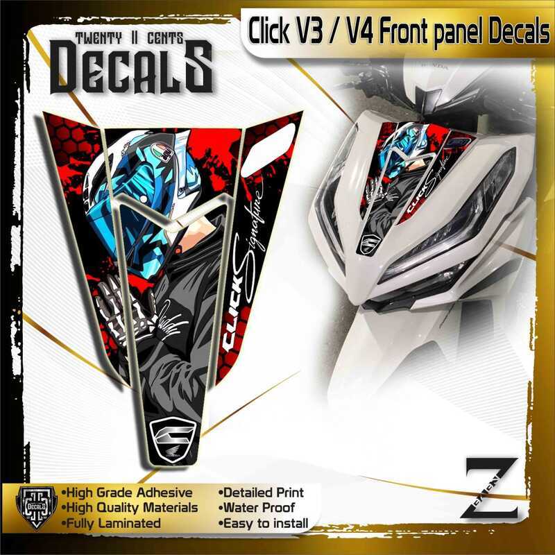 Honda Click V3 / V4 M Front Panel Decals High-Quality Sticker Signature ...