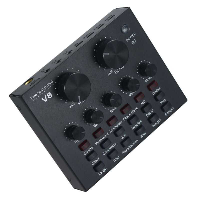 V8 Sound Card Effects Board With Audio Mixer For Streaming Voice ...