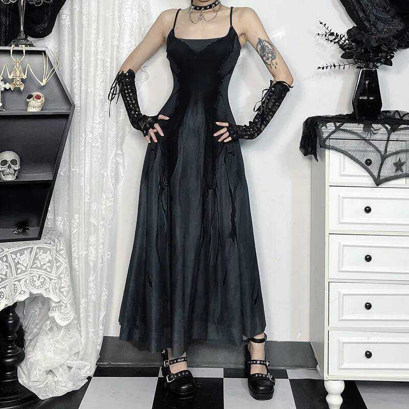 Goth Dark Mall Gothic Mesh Butterfly Trim Cyber Y2k Double Layer ...