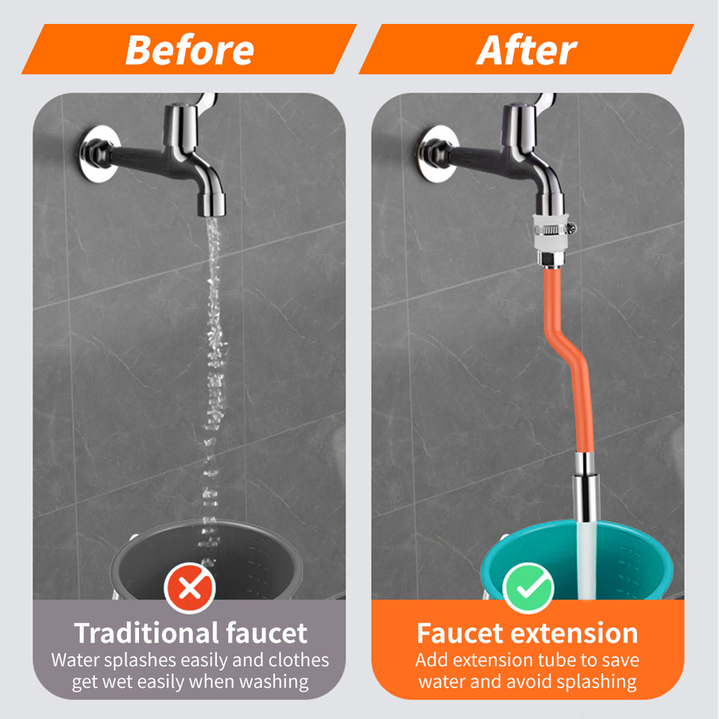 Universal 360 Bendable Faucet Extender Pipe 20/30/50CM Anti Splash ...