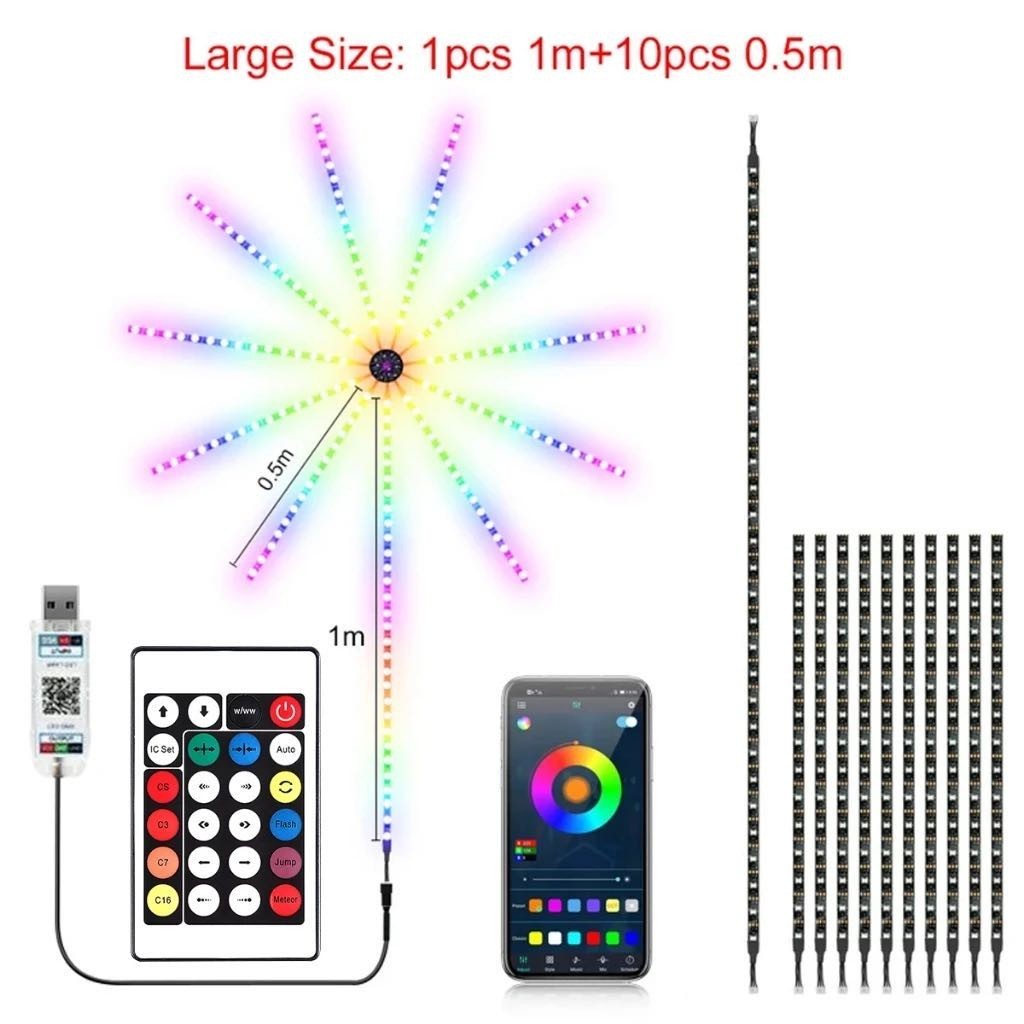 LED fireworks Fairy Lights Christmas lights outdoor Decorations for ...