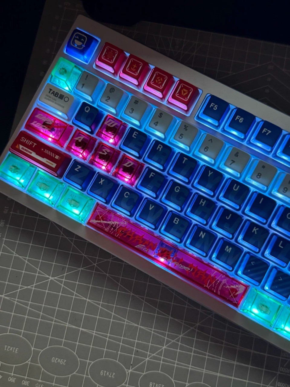 Victory2 GUNDAM Keycaps 130 Keys Cherry Profile PBT PC Dye Sublimation ...
