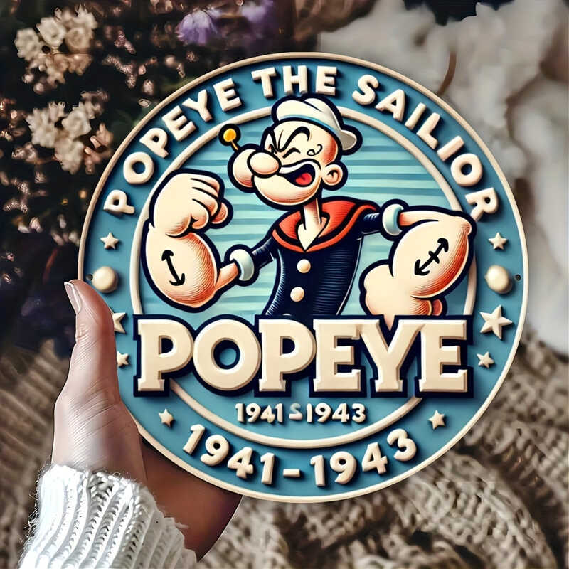 Vintage Popeye Sailor Aluminum Tin Sign Wall Art 8X8 Inch Retro ...