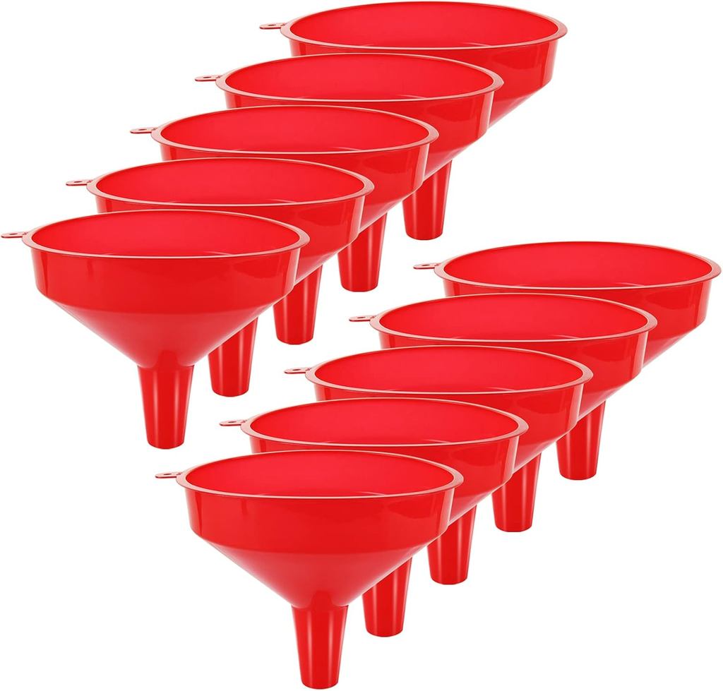 10Pcs Plastic Funnel Set, 6.3 Inch Wide Mouth Oil Funnels All Purpose ...