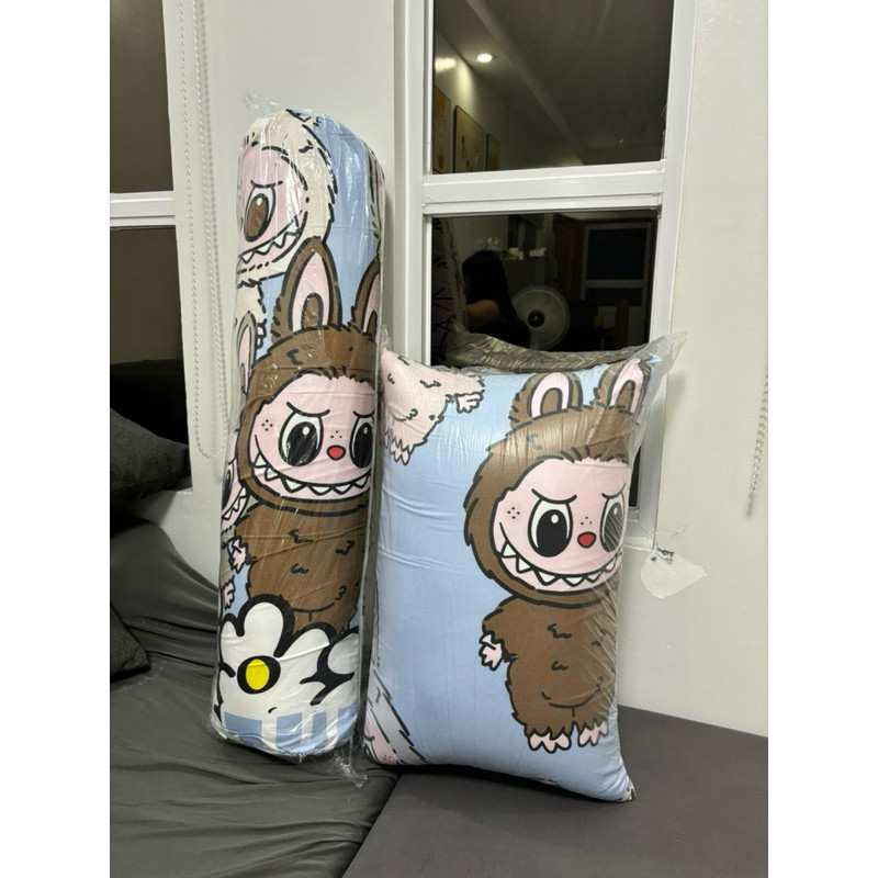3in1 LABUBU DESIGNS (2pcs pillow & 1 bolster) Uratex foam with canadian ...