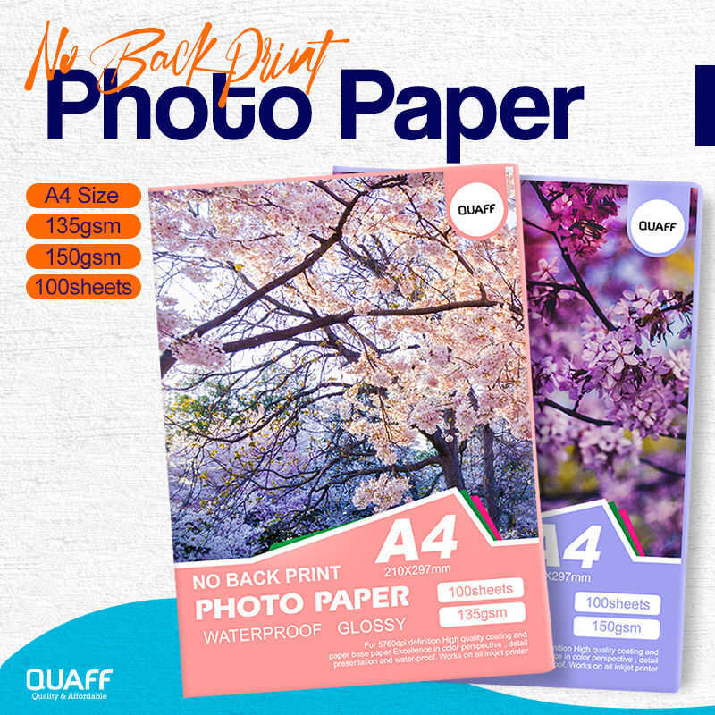 VSPH Quaff No Back Print Glossy Inkjet Photo Paper A4 135Gsm 150Gsm 100 ...