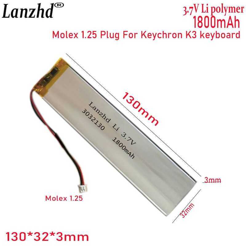 1-20 2 E Pcs 3032130 3.7V 1800Mah Li Polymer Battery For Keychron K3 ...