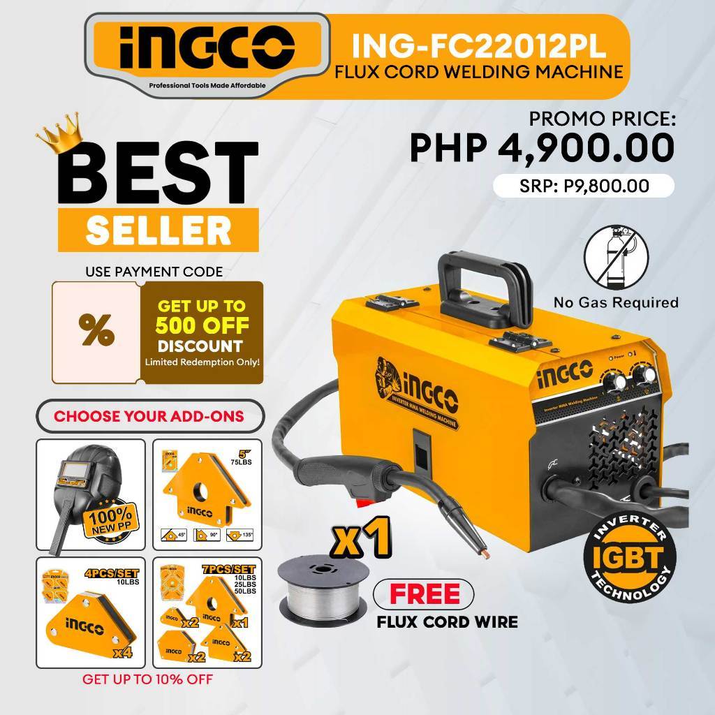 Ingco 220A Inverter Migweld Flux Cord ARC Portable Welding Machine IGBT ...