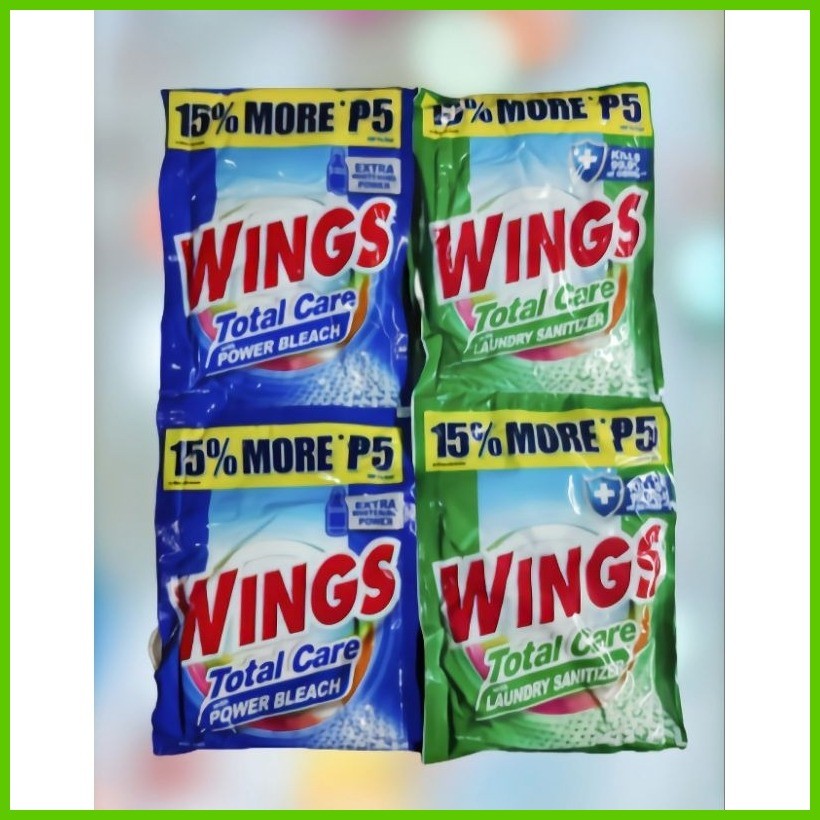 ⚠ 6pcs WINGS TOTAL CARE &SOLVE DETERGENT POWDER 60grams GREEN ...