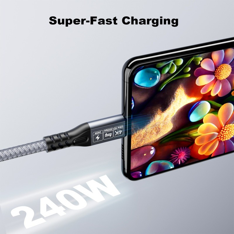 20Gbps USB C 3.2 Gen 2x2 Cable, 90Degree Type C 4K@60Hz UHD Video 5A ...