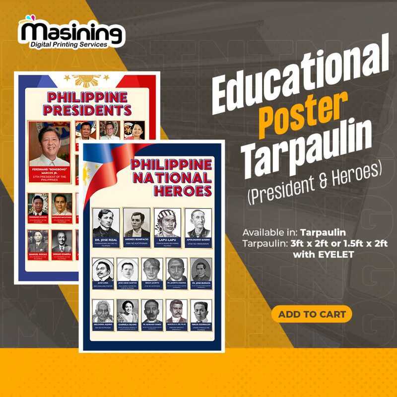Educational Poster Tarpaulin - Philippine President / National Heroes ...