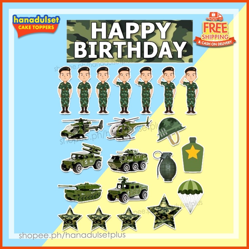 Army Theme Cake Topper SET | Shopee Philippines