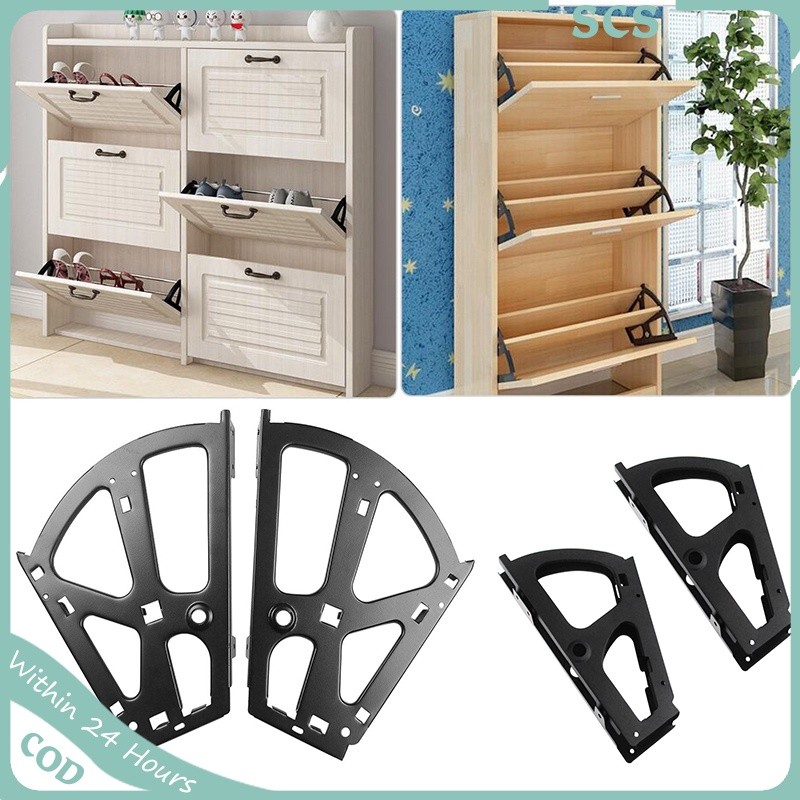 2Pcs Shoe Cabinet Hinges 1/2 Layers Shoe Cabinet Flip Frame Shoe Rack ...