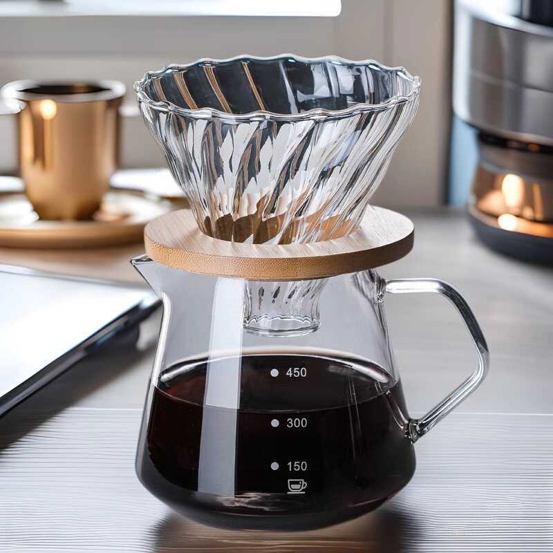 Over Glass Pour Coffee Pot Set Coffee Filter Cup Sharing Pot Brewing ...