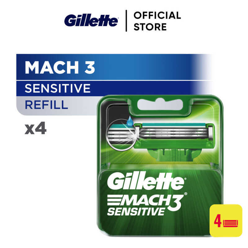 Gillette Mach 3 Sensitive Cartridge 4S 4X12x6 | Shopee Philippines