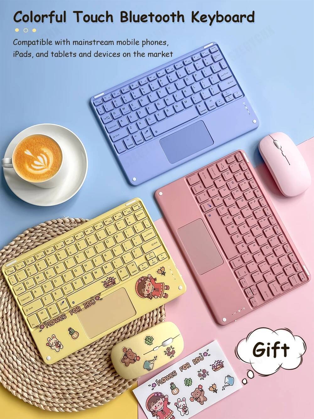 Android Tablet IOS Windows For iPad Keyboard e Wireless Bluetooth ...