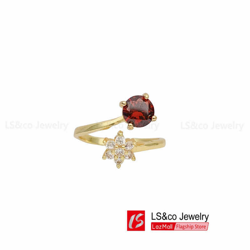 Ls&Co Jewelry 18K Gold Plated Zircon Adjustable Ring For Women X-2119R ...
