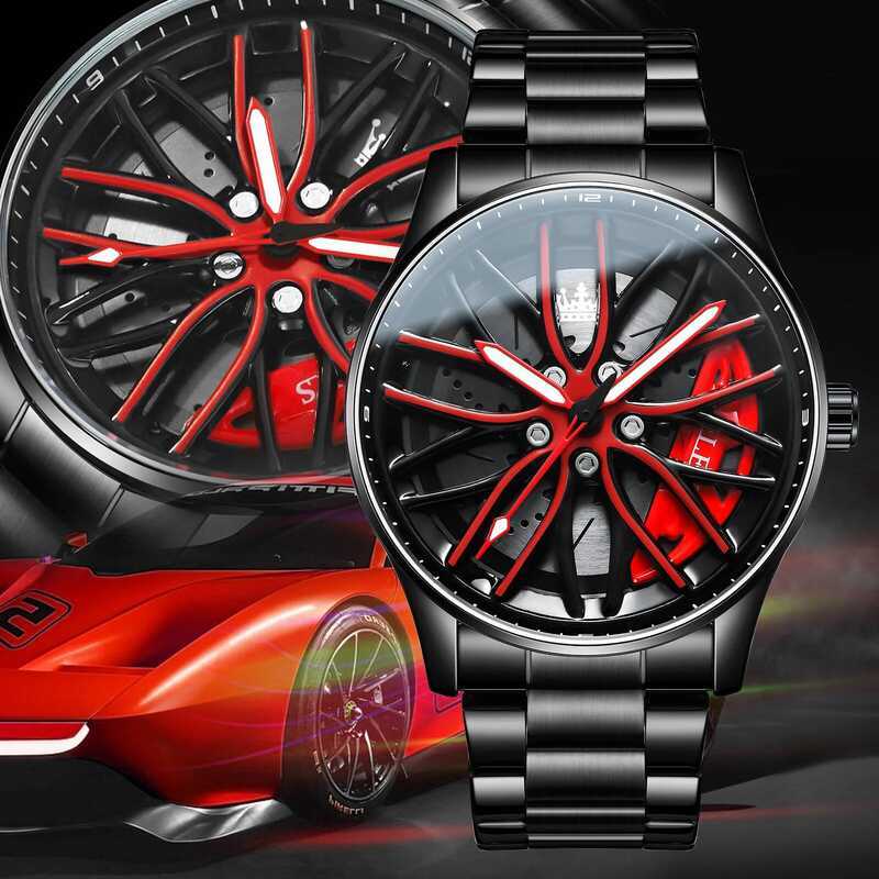 9937 ⭐Aa OLEVS Men's Ury Watch Waterproof Rotary Sport Car Rim Man High ...