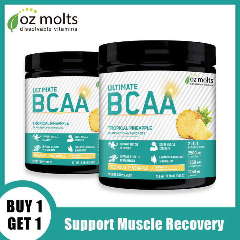 Ozmolts BCAA Supplement Powder Amino Acid Drink Boost Muscle Strength ...