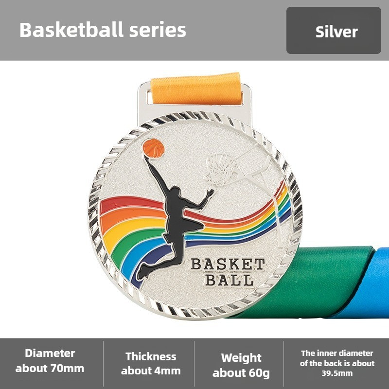 Free Ribbon, in Stock 2.75-inch Gold, Silver, and Bronze Basketball ...